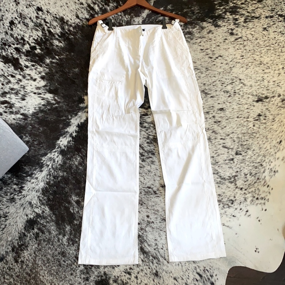 Theory White Linen-Blend Cargo Pants. - Gem